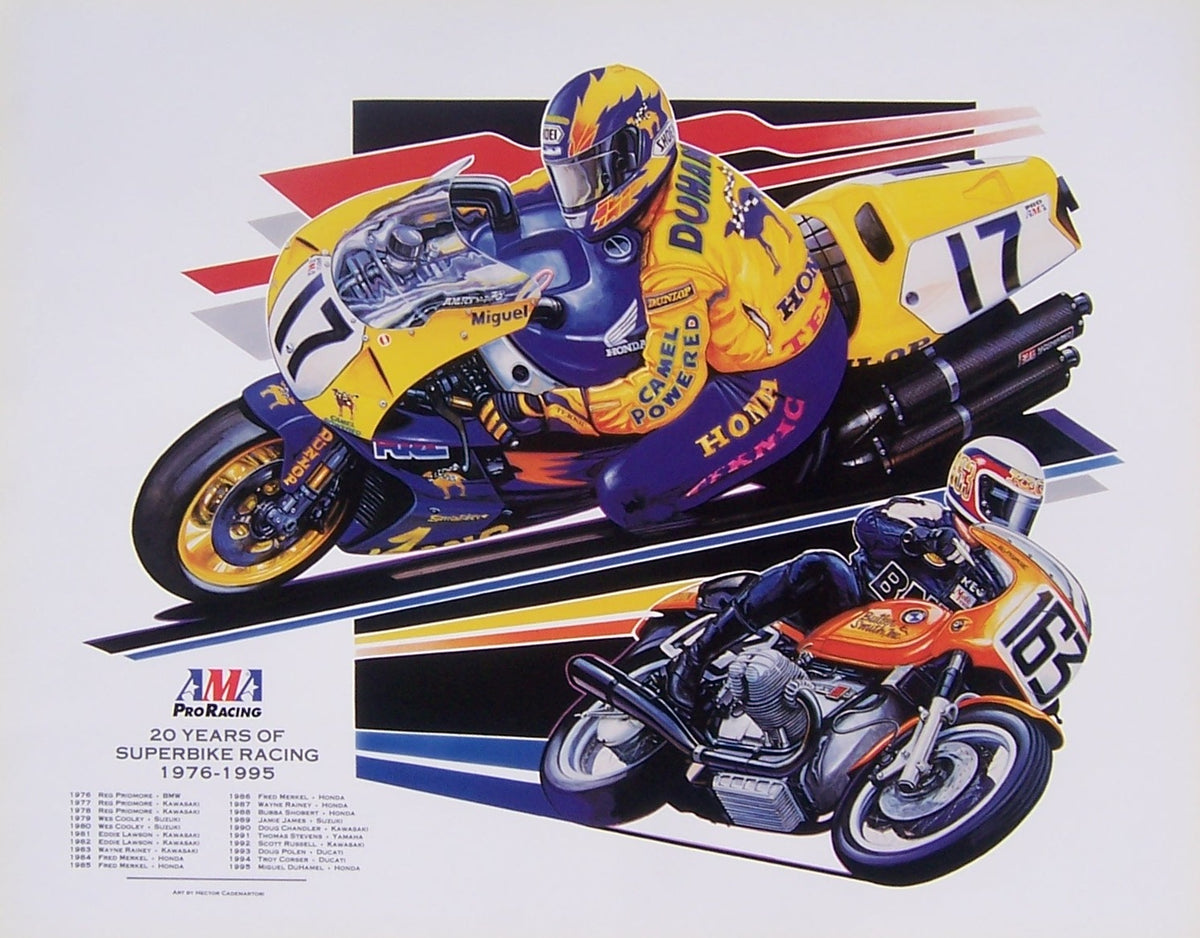 Superbike AMA- 20 Years 1976-1995- Poster – Hector Cademartori Motor ...